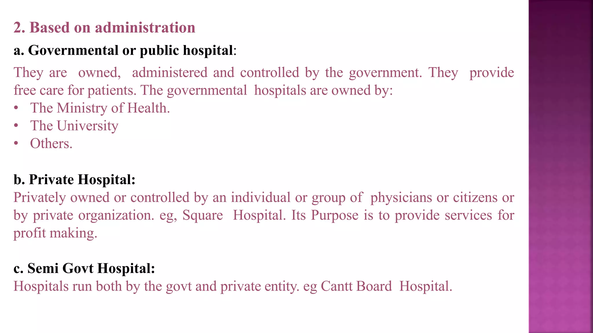 Hospital and its organisation | PPTX