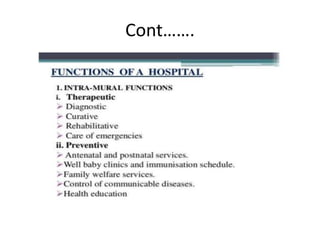 Hospital and its organisation and function | PPTX