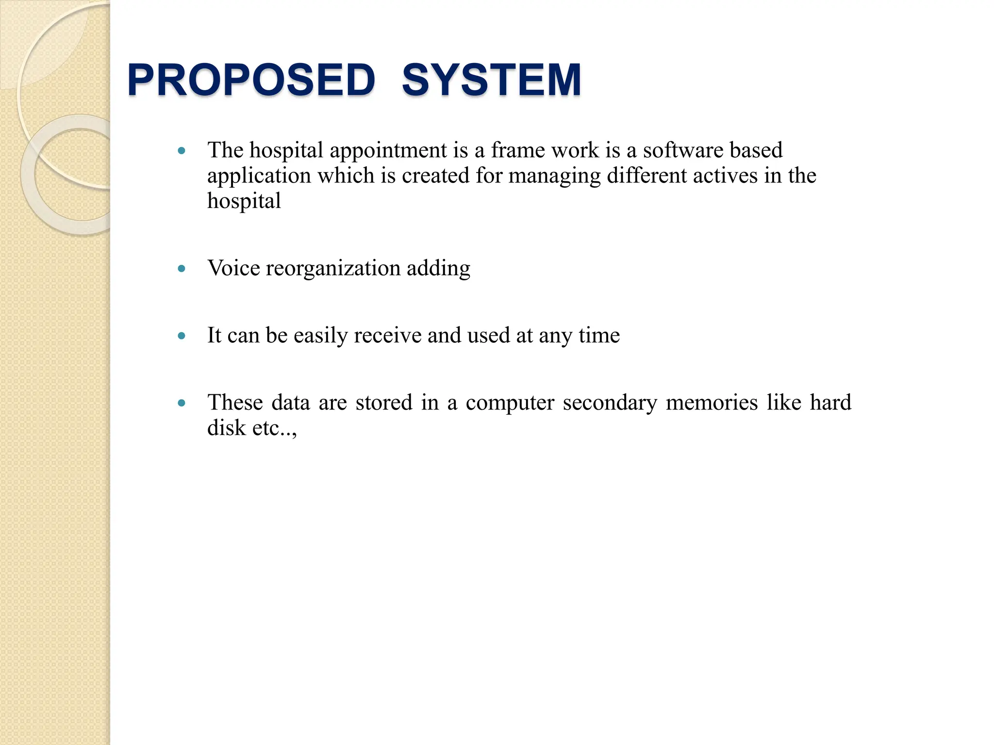 HOSPITAL APPOINTMENT SYSTEM.pptx for final project | PPTX | Operating ...
