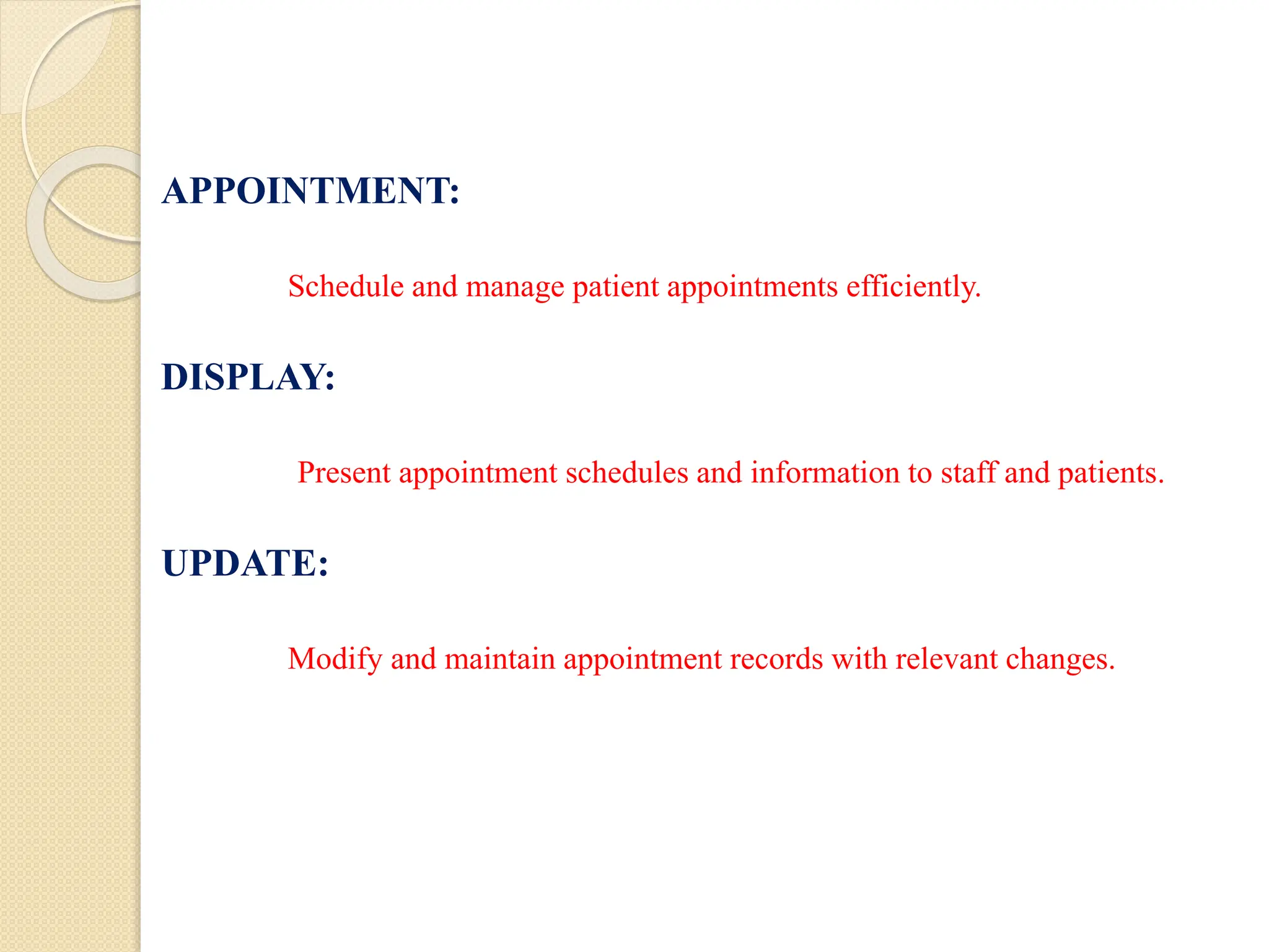 HOSPITAL APPOINTMENT SYSTEM.pptx for final project | PPTX