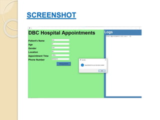 HOSPITAL APPOINTMENT SYSTEM.pptx for final project | PPTX