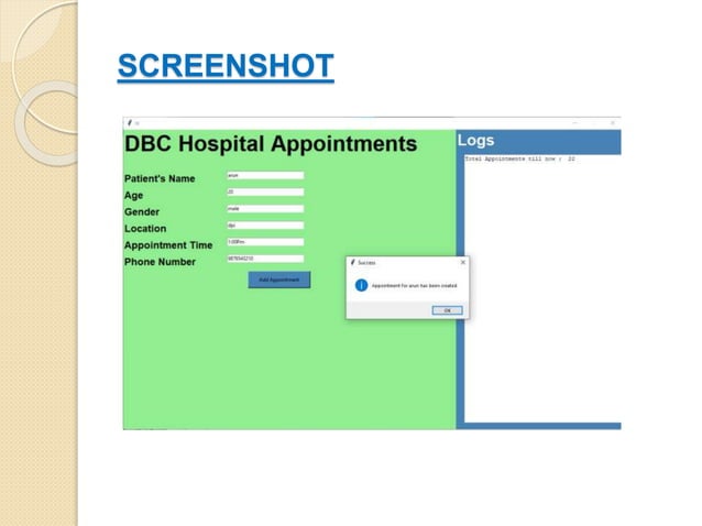 HOSPITAL APPOINTMENT SYSTEM.pptx for final project | PPT