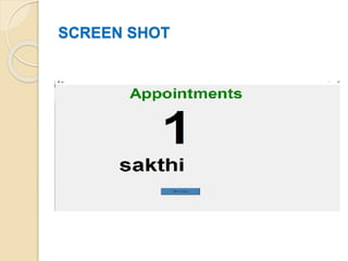 HOSPITAL APPOINTMENT SYSTEM.pptx for final project | PPTX