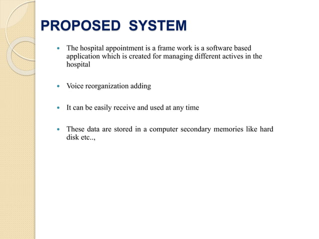 HOSPITAL APPOINTMENT SYSTEM.pptx for final project | PPTX | Operating ...