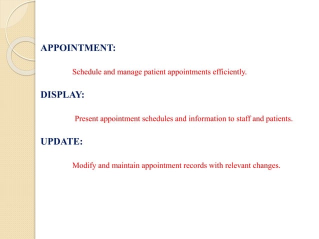 HOSPITAL APPOINTMENT SYSTEM.pptx for final project | PPTX | Operating Systems | Computer ...