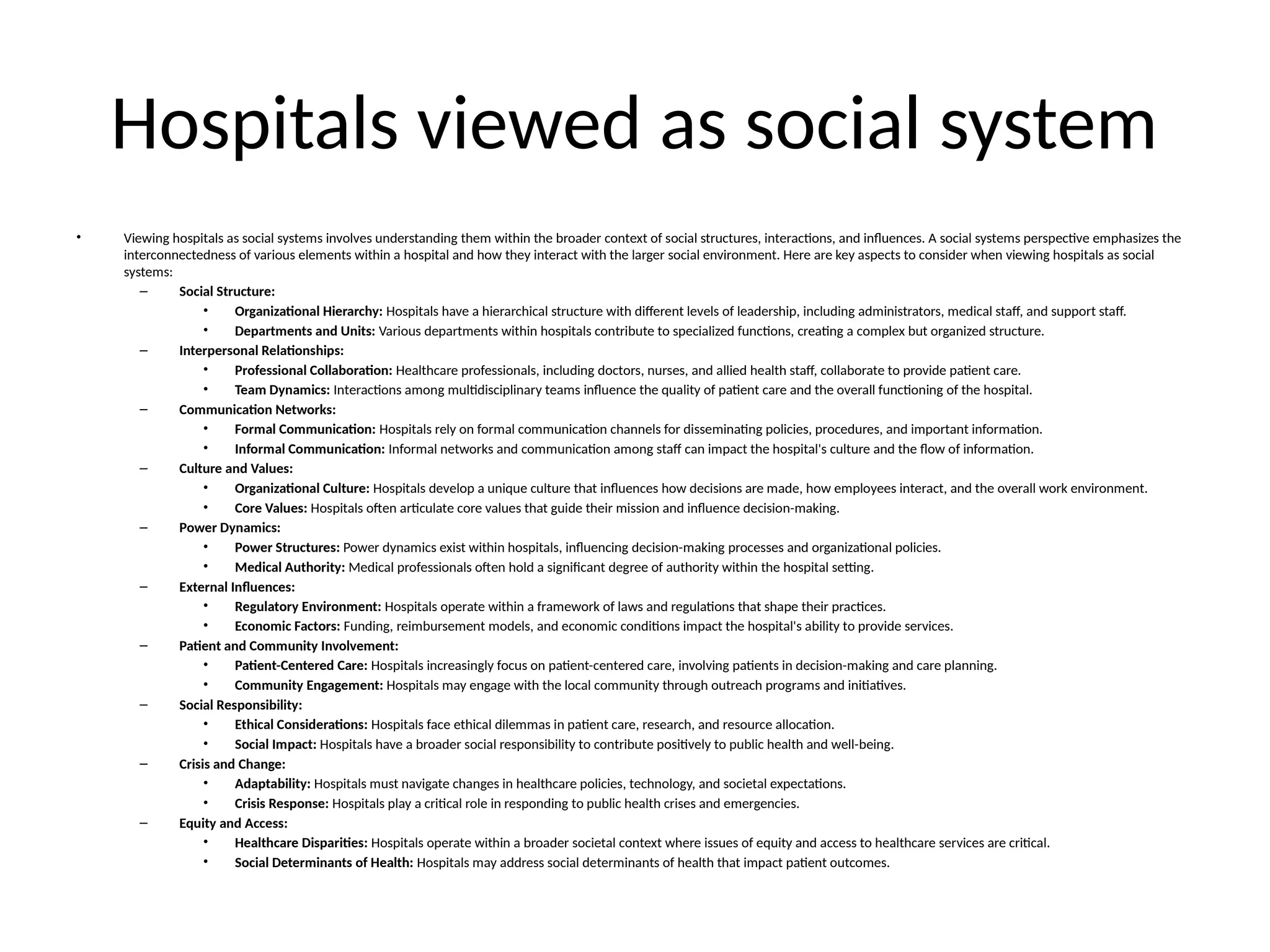 Hospital as a social system – Unit 4.pptx