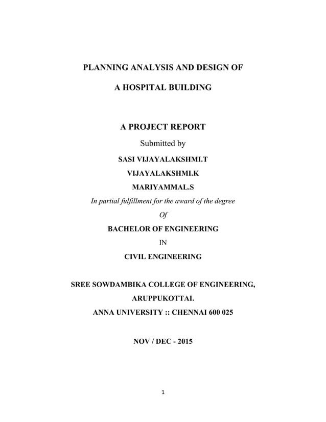 Hospital building project | PDF