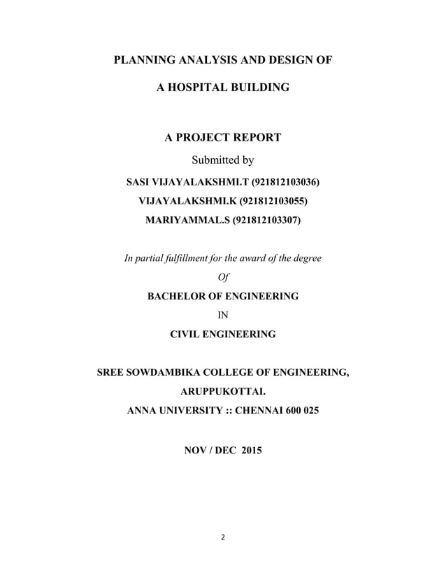 Hospital building project | PDF
