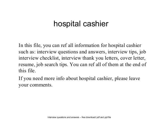 Hospital Cashier hospital-cashier