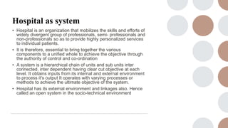 Hospital as a system | PPTX