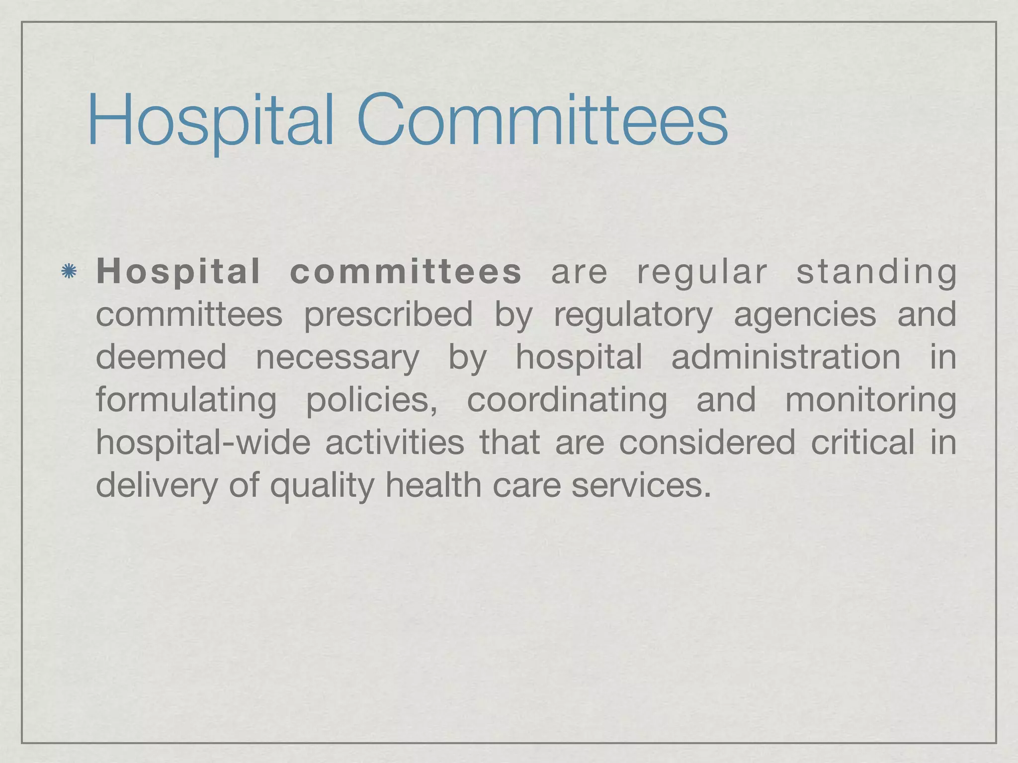 Hospital committees | PDF