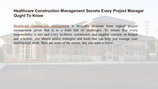 Hospital construction | PDF