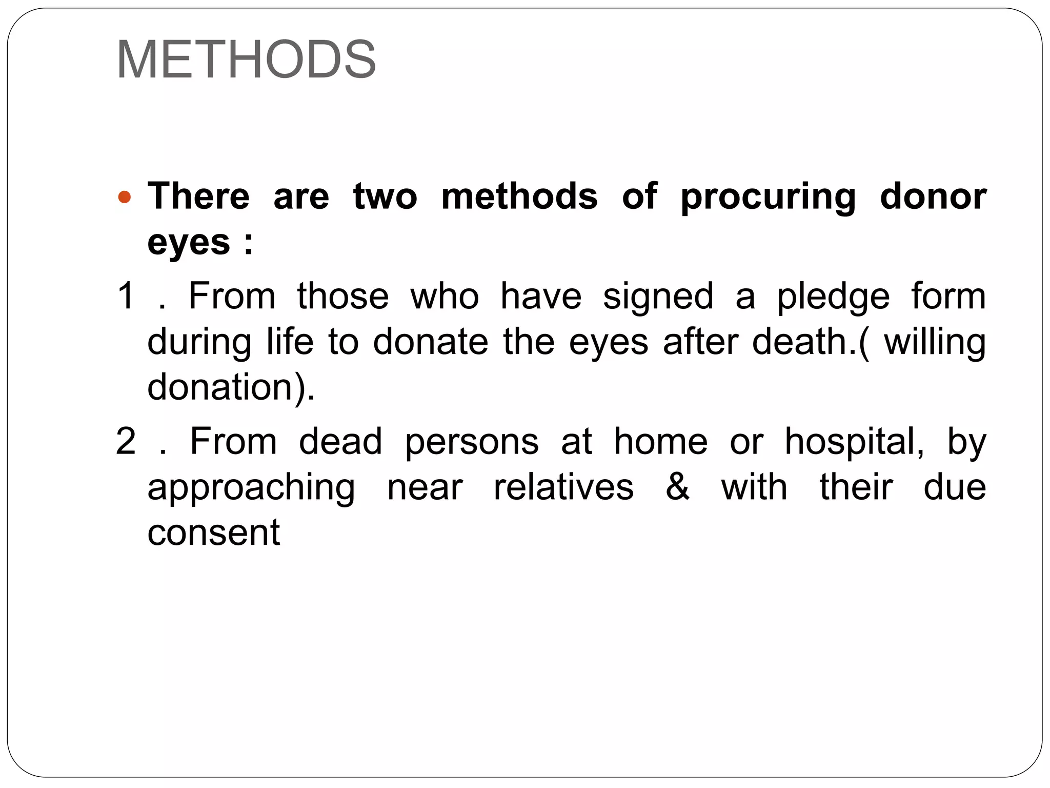 Hospital Corneal Retrieval Programme | PPTX