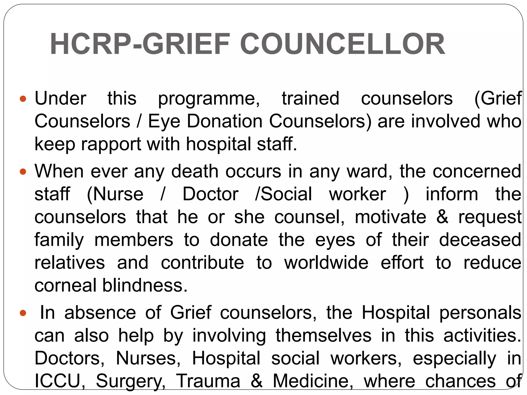 Hospital Corneal Retrieval Programme | PPTX