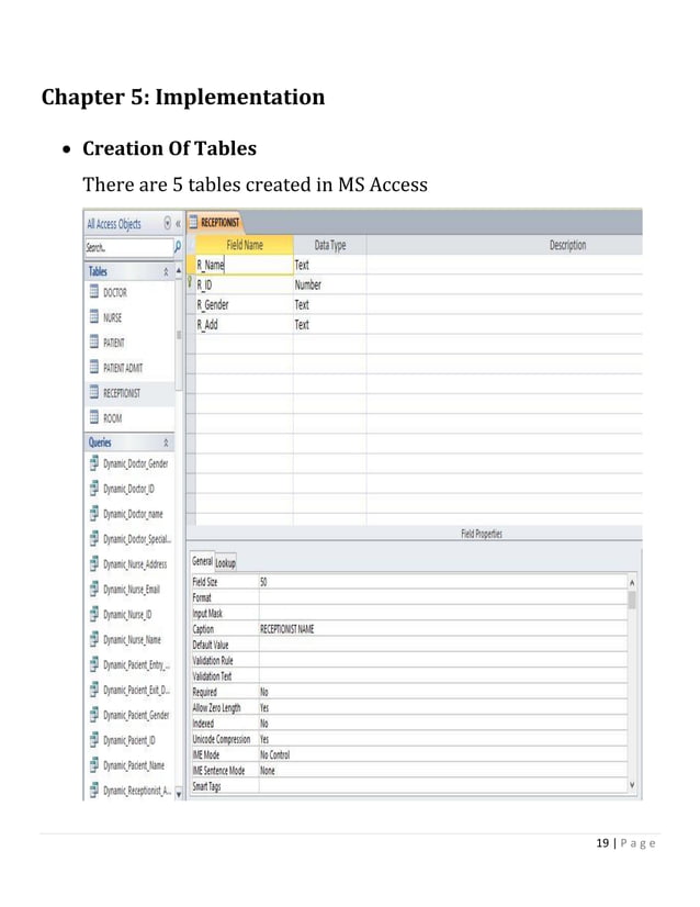 Hospital database management system project report | PDF