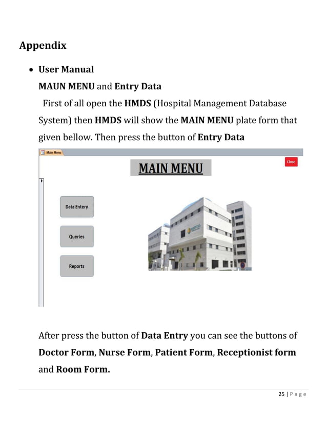 Hospital database management system project report | PDF