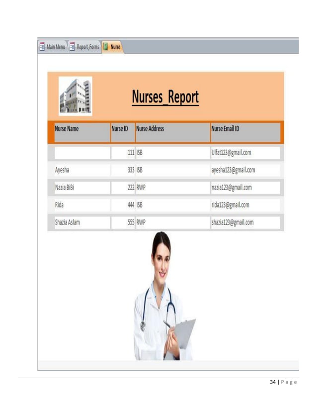 Hospital database management system project report | PDF