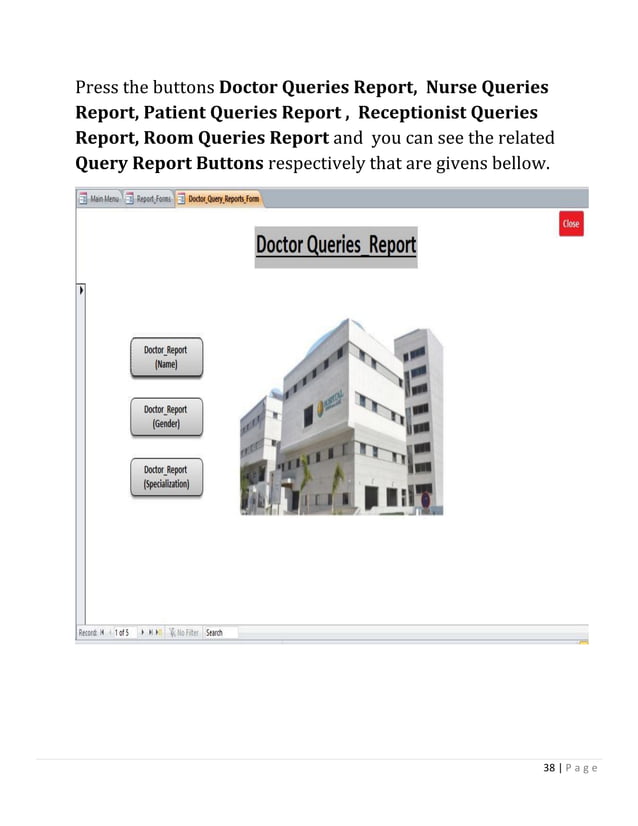 Hospital database management system project report | PDF
