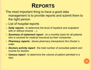 Hospital data management and its usesto enhance the uses of data. | PPT