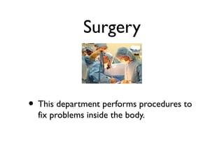 Hospital departments | PPT