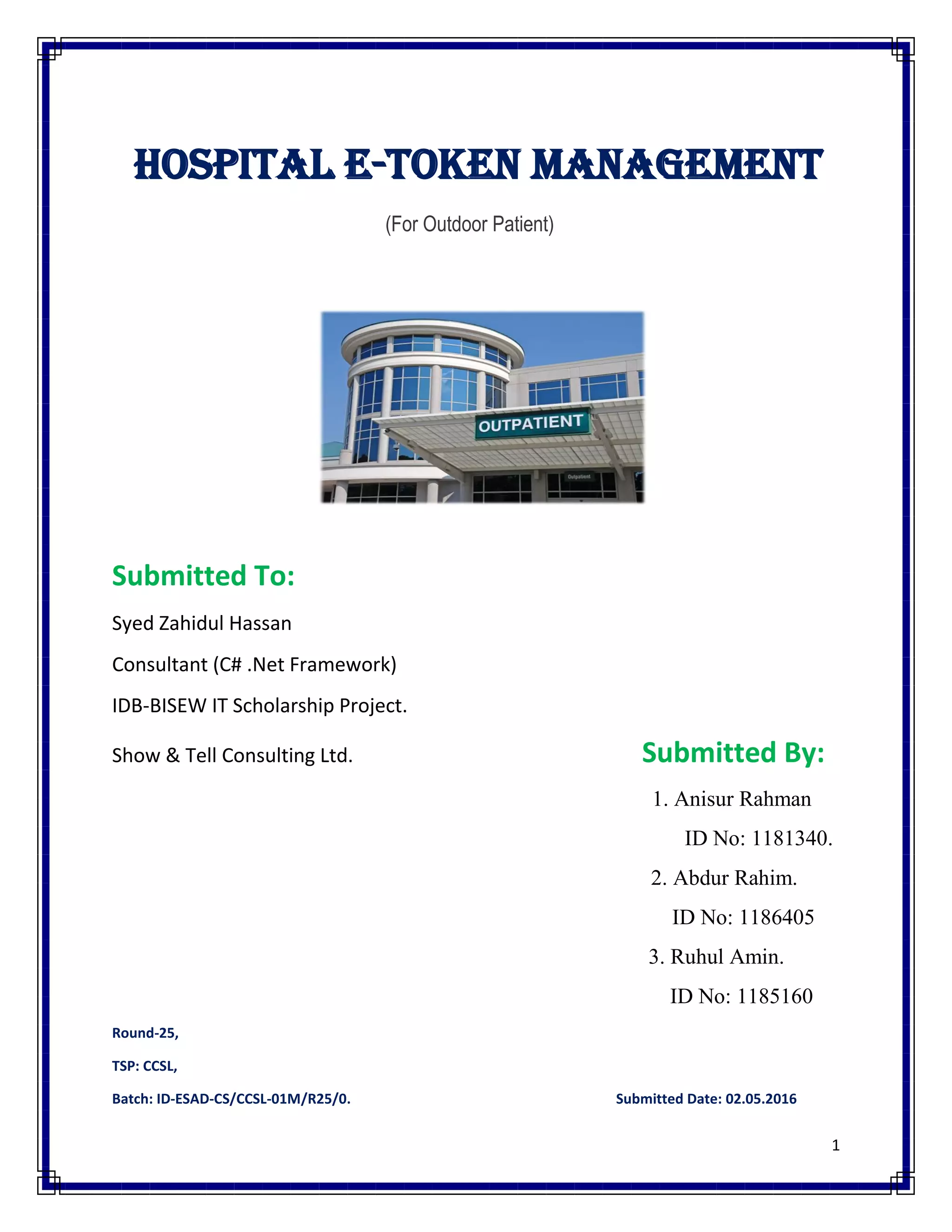 Hospital E-Token Management(outdoor) | PDF