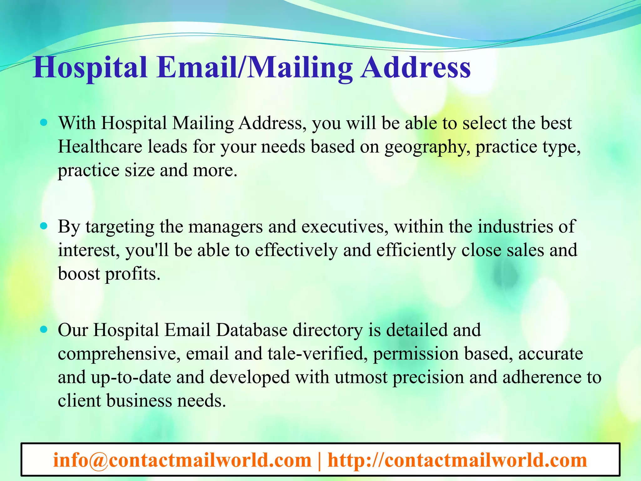Hospital email address | PPTX | Email | Internet
