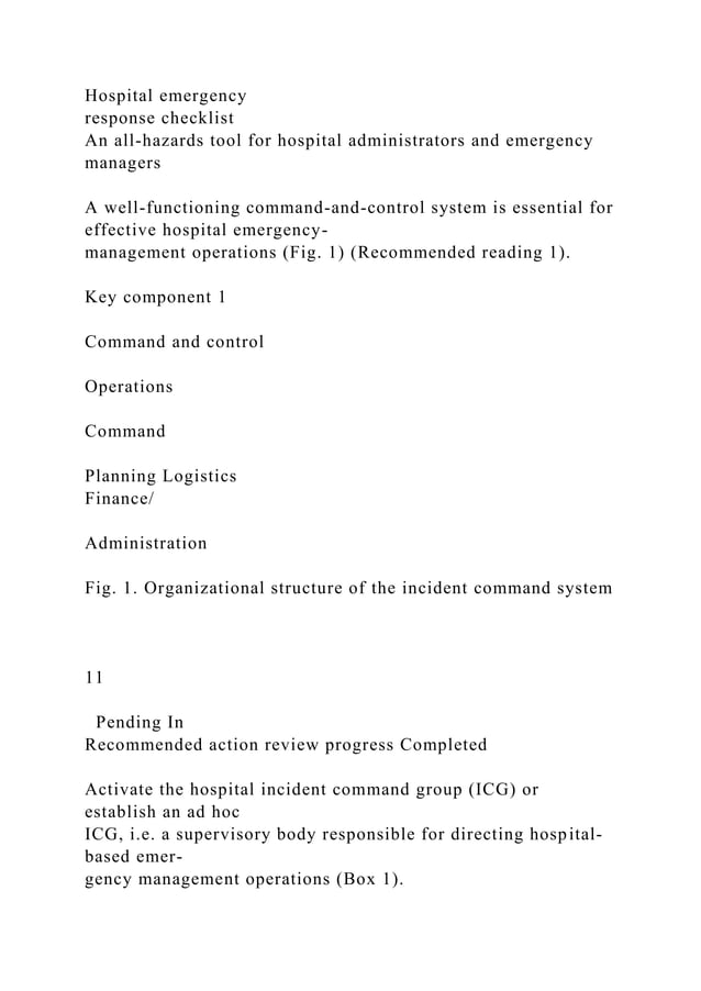 Hospital emergency response checklist An all-hazards too.docx