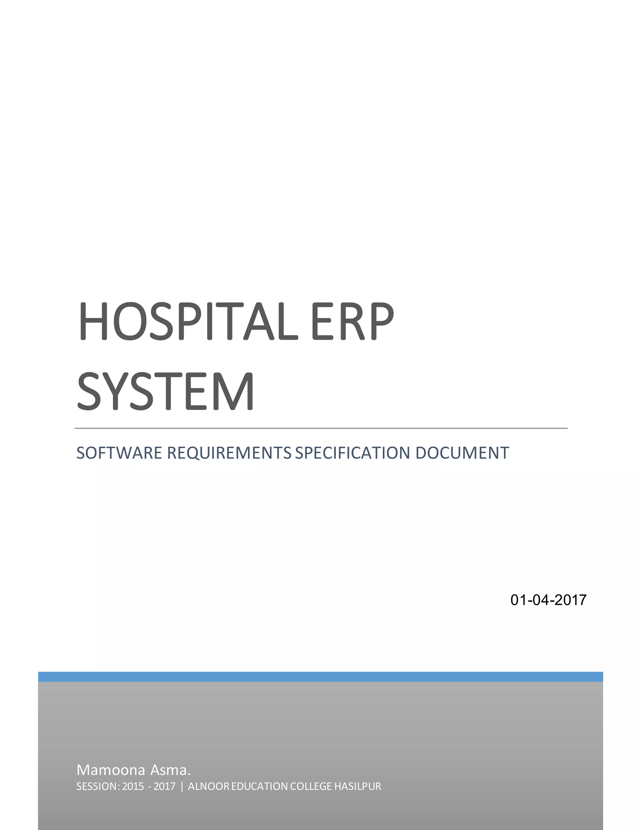 Hospital erp system | DOCX