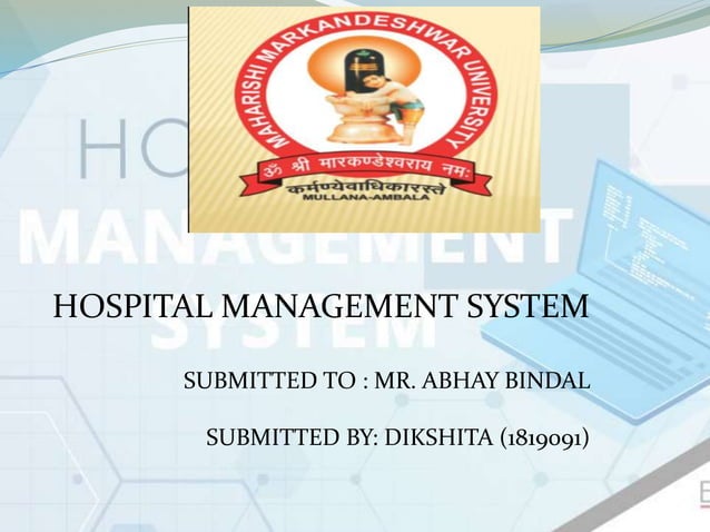 hospital management system ppt | PPTX