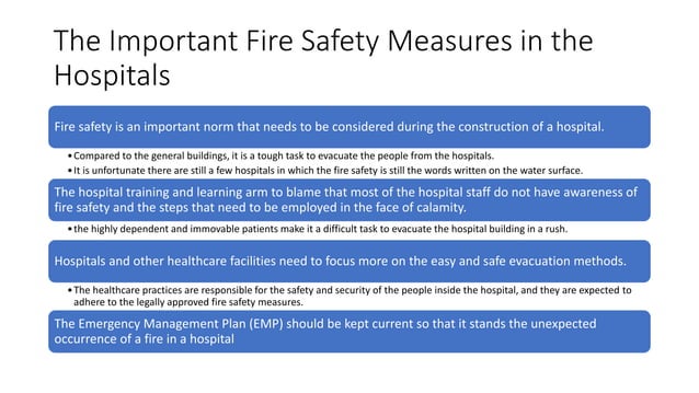 Hospital fire safety | PPTX | First Aid | Injuries