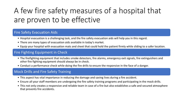 Hospital fire safety | PPTX | First Aid | Injuries