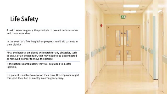Hospital fire safety | PPTX | First Aid | Injuries