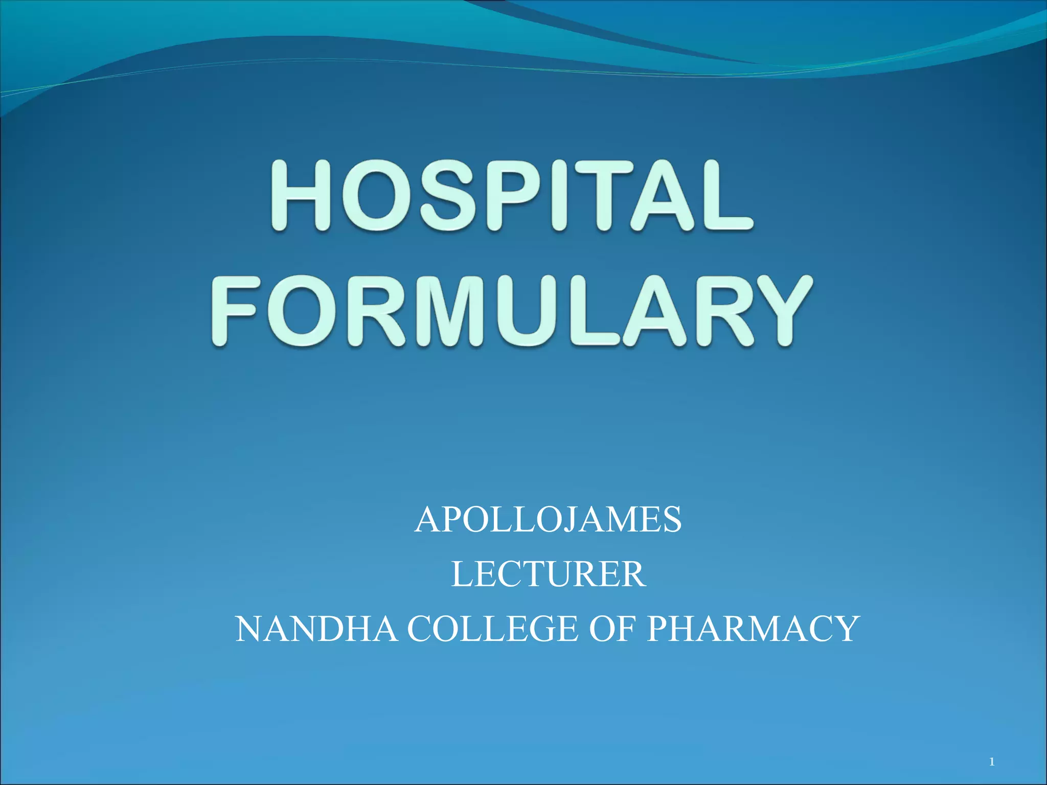 Hospital formulary | PPT