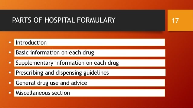 Hospital formulary