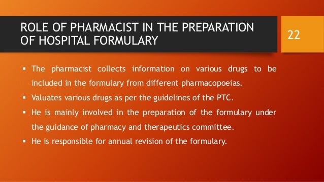 Hospital formulary