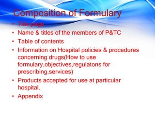 Hospital formulary | PPTX