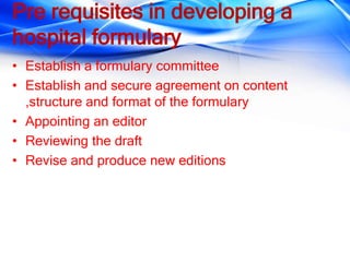 Hospital formulary | PPTX