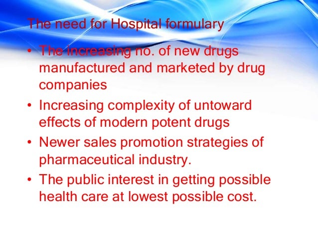 Hospital formulary