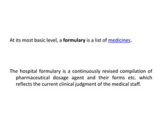 Hospital formulary | PPTX