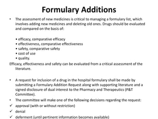 Hospital formulary | PPTX