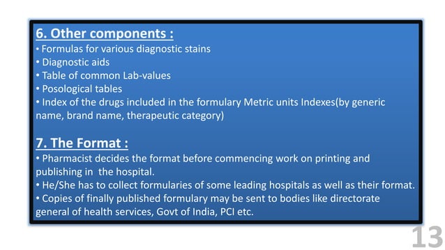 Hospital formulary | PPTX