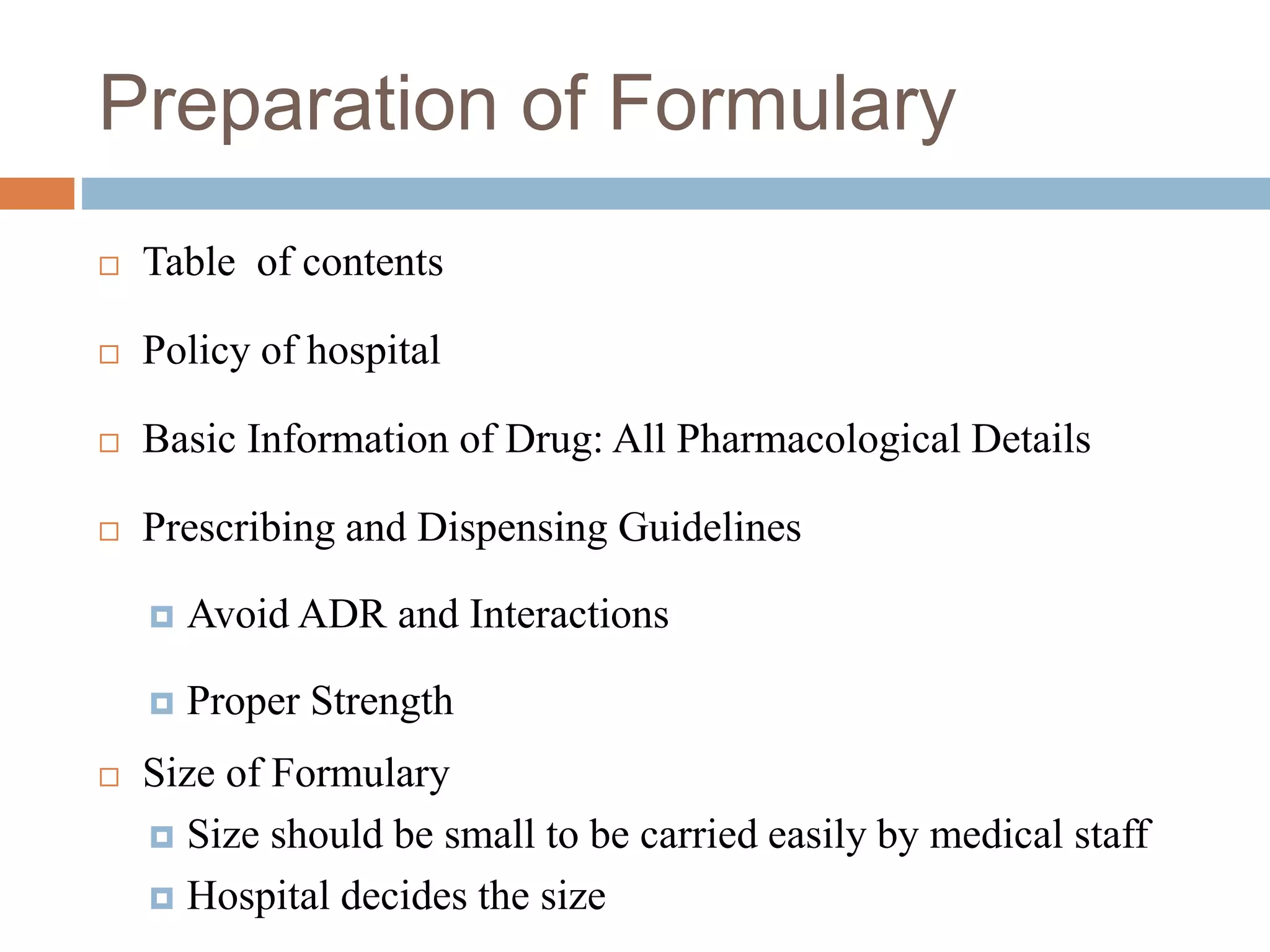 Hospital formulary | PPTX