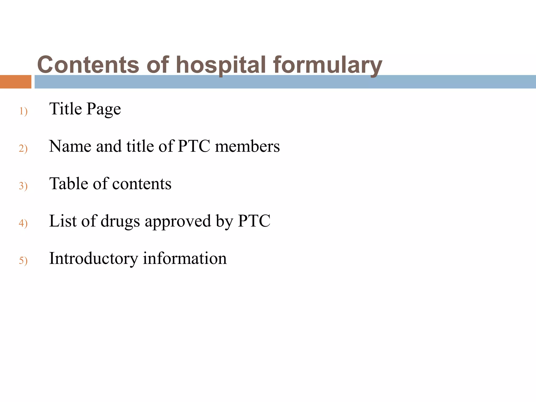 Hospital formulary | PPTX