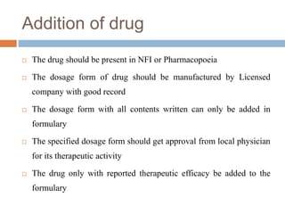 Hospital formulary | PPTX