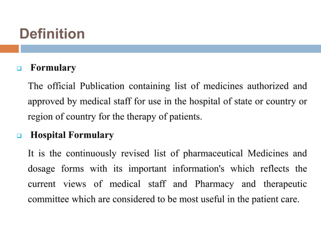 Hospital formulary | PPTX