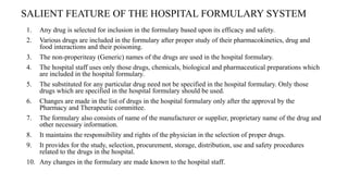 Hospital formulary | PPTX