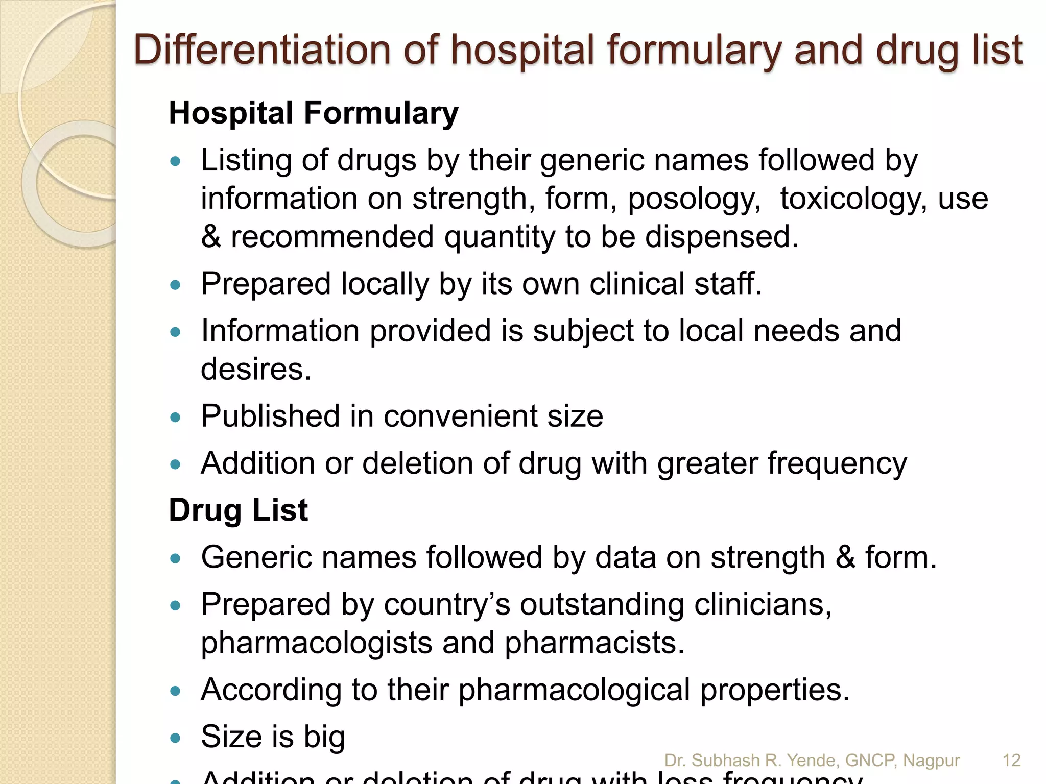 Hospital Formulary | PPTX
