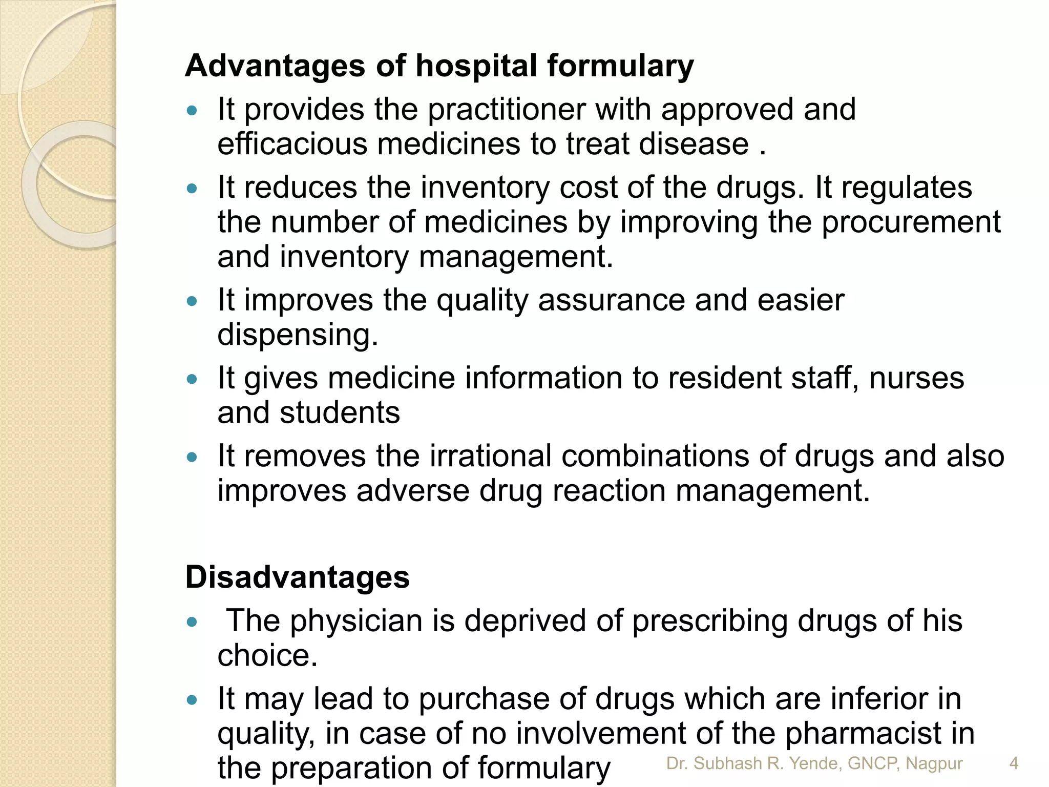 Hospital Formulary | PPTX