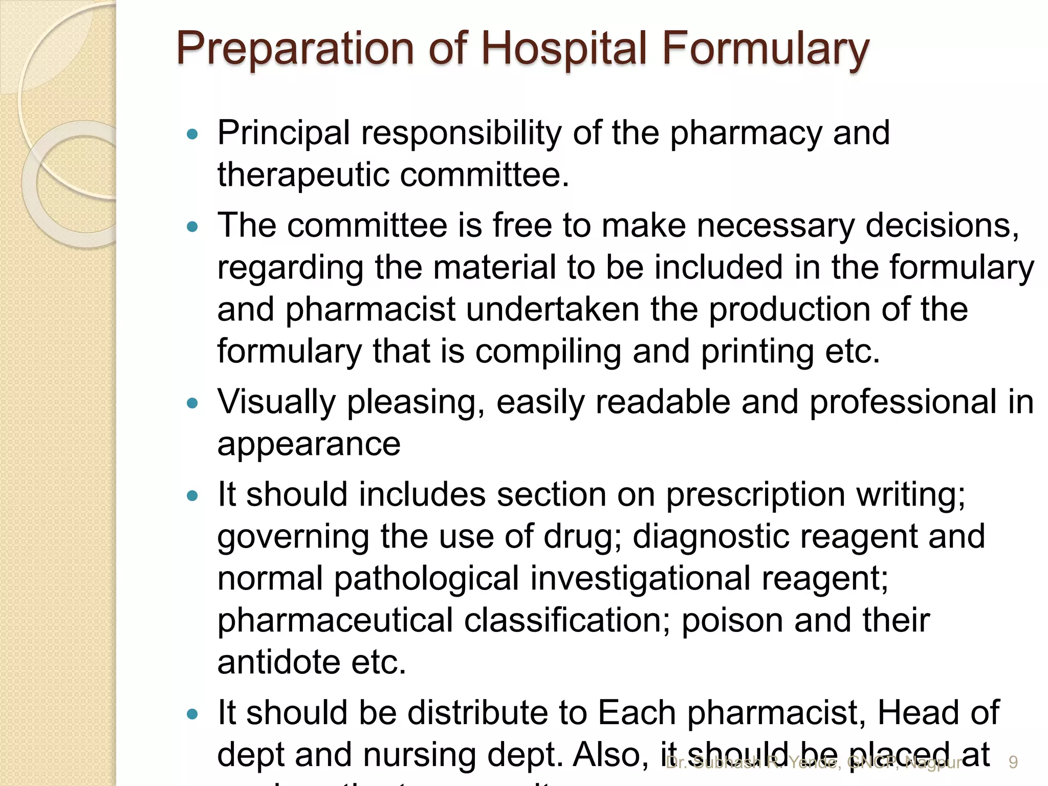 Hospital Formulary | PPTX