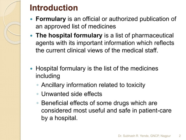 Hospital Formulary | PPTX | Pharmaceutical Industry | Industries